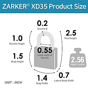 Zarker XD35 Combination Lock, 3-Digit Padlock for School Gym Sports LockerLock, Fence, Toolbox, Case, Hasp Storage (1-Pack, Emerald)