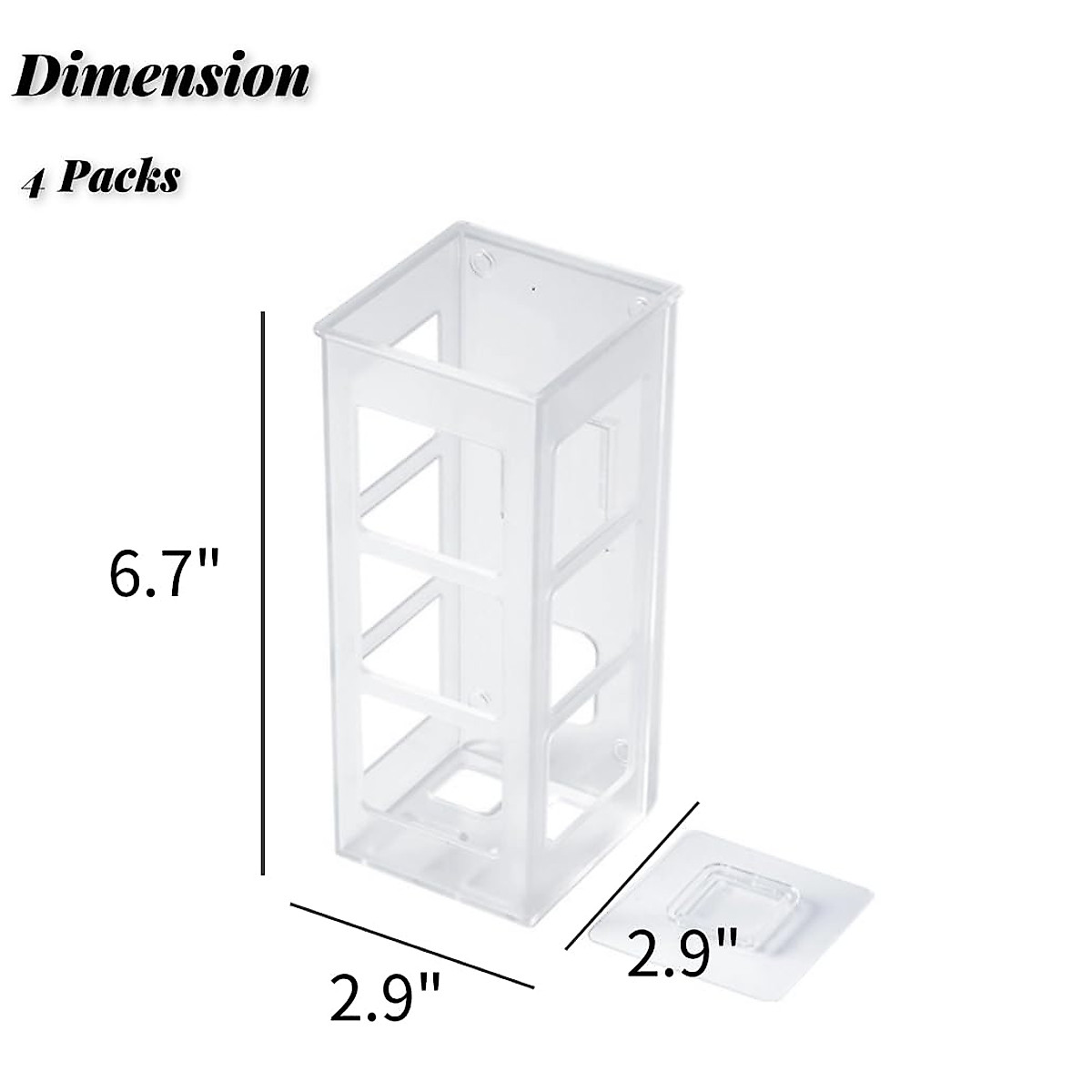 Wall Mount Acrylic Hair Tools Organizer Curling Iron Holder 4Pack Hair Styling Tool Storage Organizers Vanity Storage Basket for Flat Iron Comb Straightener Toothbrush holder for Bathroom (Clear)