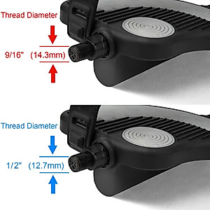 Exercise Bike Pedals 9/16" with Straps for Peloton Bike, Spin Cycling Bike, Indoor Exercycle Bike, Stationary Recumbent Bicycle Replacement Parts