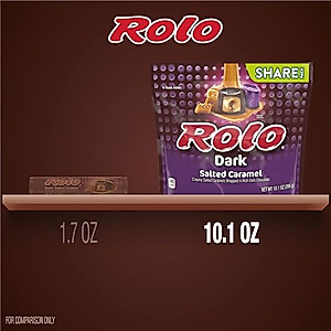 ROLO Creamy Salted Caramels Wrapped in Dark Chocolate Candy, Gluten Free, Individually Wrapped, 10.1 oz Share Pack