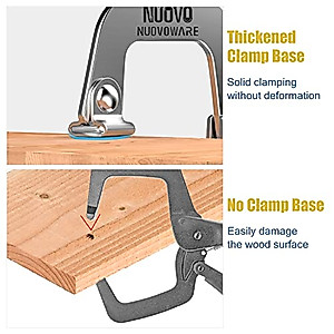 Nuovoware Premium Face Clamp, Locking C Clamp 2 Pack 11" with Swivel Pads, Metal Pocket Hole Clamp Locking Plier Table & Tool Vise Grip for DIY Woodworking, Welding, Cabinetry, Pocket Hole Joinery