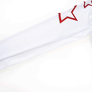 Men Cycling Jersey USA Bike Long Sleeve 3-Pockets Breathable Quick-Dry Shirt Tops S-3XL