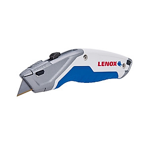 LENOX Utility Knife with 3 Bi-Metal Blades, Retractable, Foldable and Portable, Blade Storage (LXHT10599)