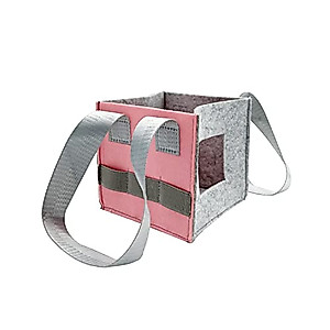 NA Portable Carrying Bag for Toniebox Starter Set and Tonies Figurines，Felt Cloth Carrying Case for Educational Musical Toy，Bag Organizer Fits for Toniebox Starter Setand More Accessories (Pink)