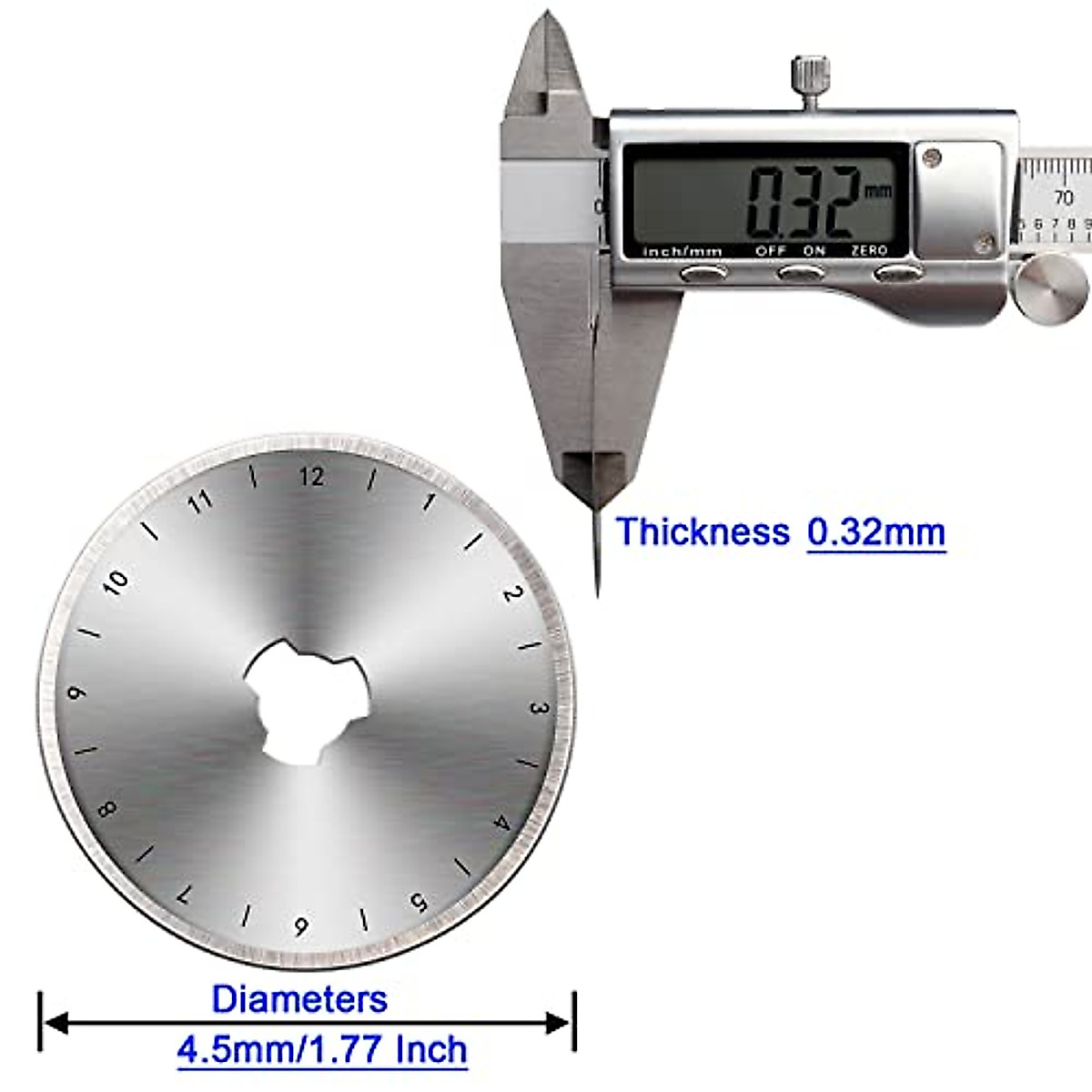 Rotary Cutters Blades 45mm Rotary Blades,Fits OLFA,DAFA,Truecut Replacement，Blades Sharp Durable Fabric Cutter Quilting Scrapbooking Sewing Arts Crafts Fits Most Rotary Cutters