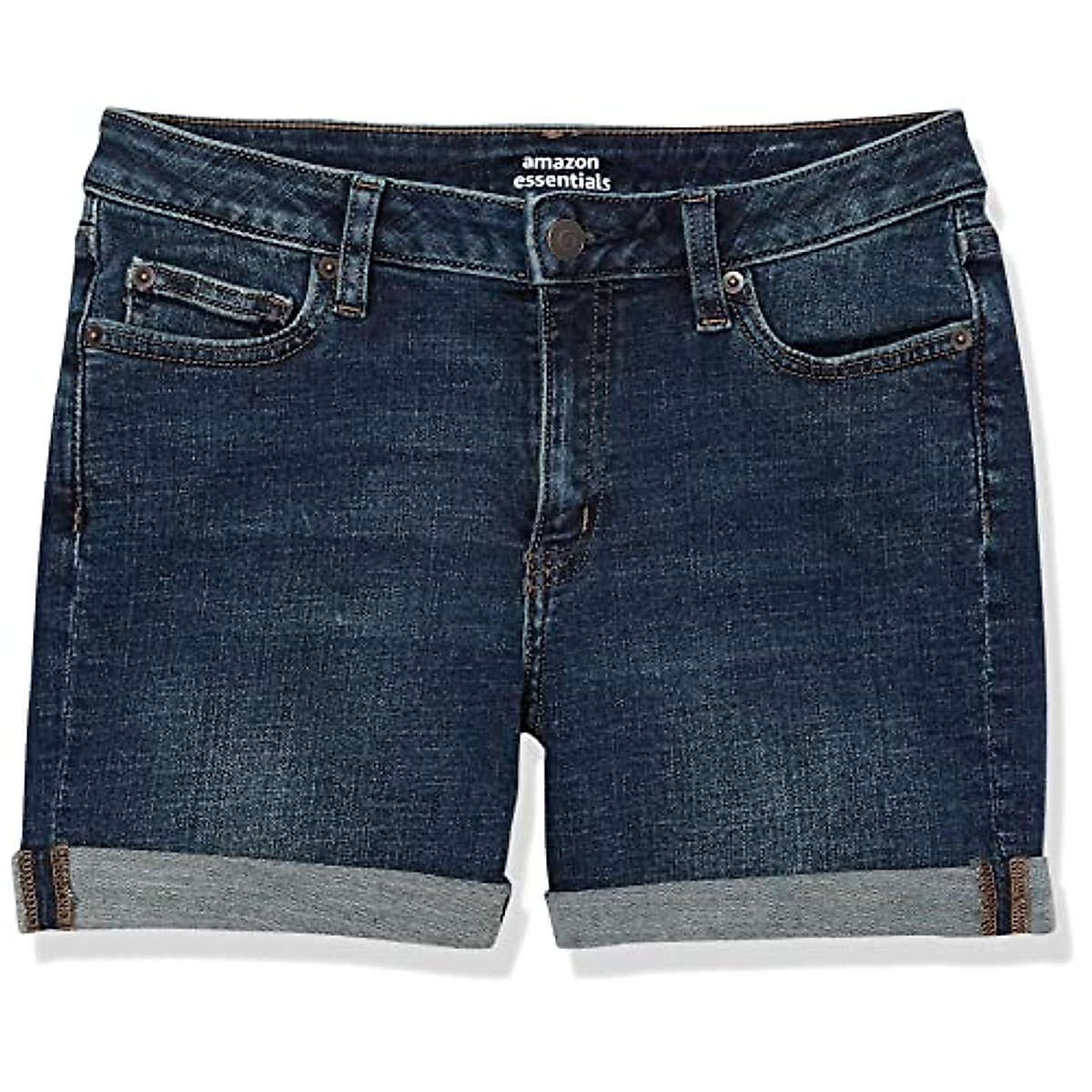 Amazon Essentials Women's 4" Denim Short, Dark Denim, 14