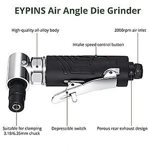 EYPINS Air Grinder,Compressed Air Angle Die Grinder 90 Degree Mini Sander Grinder Polisher Tool Set for Contour Grinding, Polishing, Milling