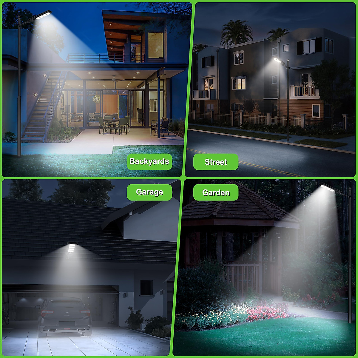 LANGY Upgraded Solar Street Lights 25000 Lumens, 20000mAH Battery, 360 Pcs LED Street Light Solar Powered with Remote Control, Dusk to Dawn Outdoor Security Led Post Street Light