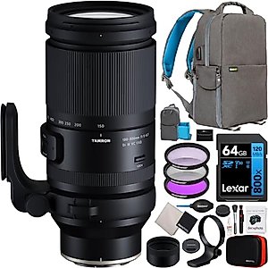 Tamron 150-500mm F/5-6.7 Di III VC VXD Zoom Lens for Nikon Z-Mount Mirrorless Cameras (Model A057) Bundle with Deco Gear Photography Backpack + UV Polarizer FLD Filter Kit and Accessories