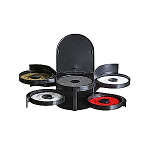 Tablecraft Glass Rimming Station with 5-Swing Out Trays , 2.3, Black