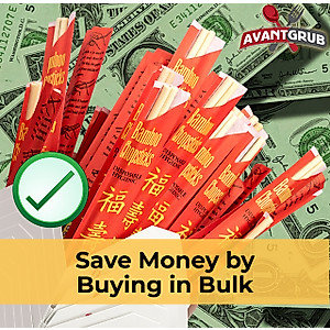 Eco-Friendly, Disposable 9 in Bamboo Chopsticks 100 Pk. Sleeved and Separated for Use in Chinese, Hibachi or Asian Restaurants. Splinter-Free Wrapped to Include with Carryout, Togo and Takeout Orders