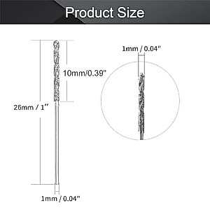 Auniwaig 1mm Diamond Twist Drill Bits High Speed Steel HSS Drill Bits for Glass Jewelry Beach Sea Shells Stone Gemstones Lapidary Ornament Bracelet Necklace Arts Crafts 10 Pcs