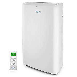 SereneLife SLPAC14.5 Portable Air Conditioner-Compact Home A/C Cooling Unit with Built-in Dehumidifier & Fan Modes, Includes Window Mount Kit (14,000 BTU), White
