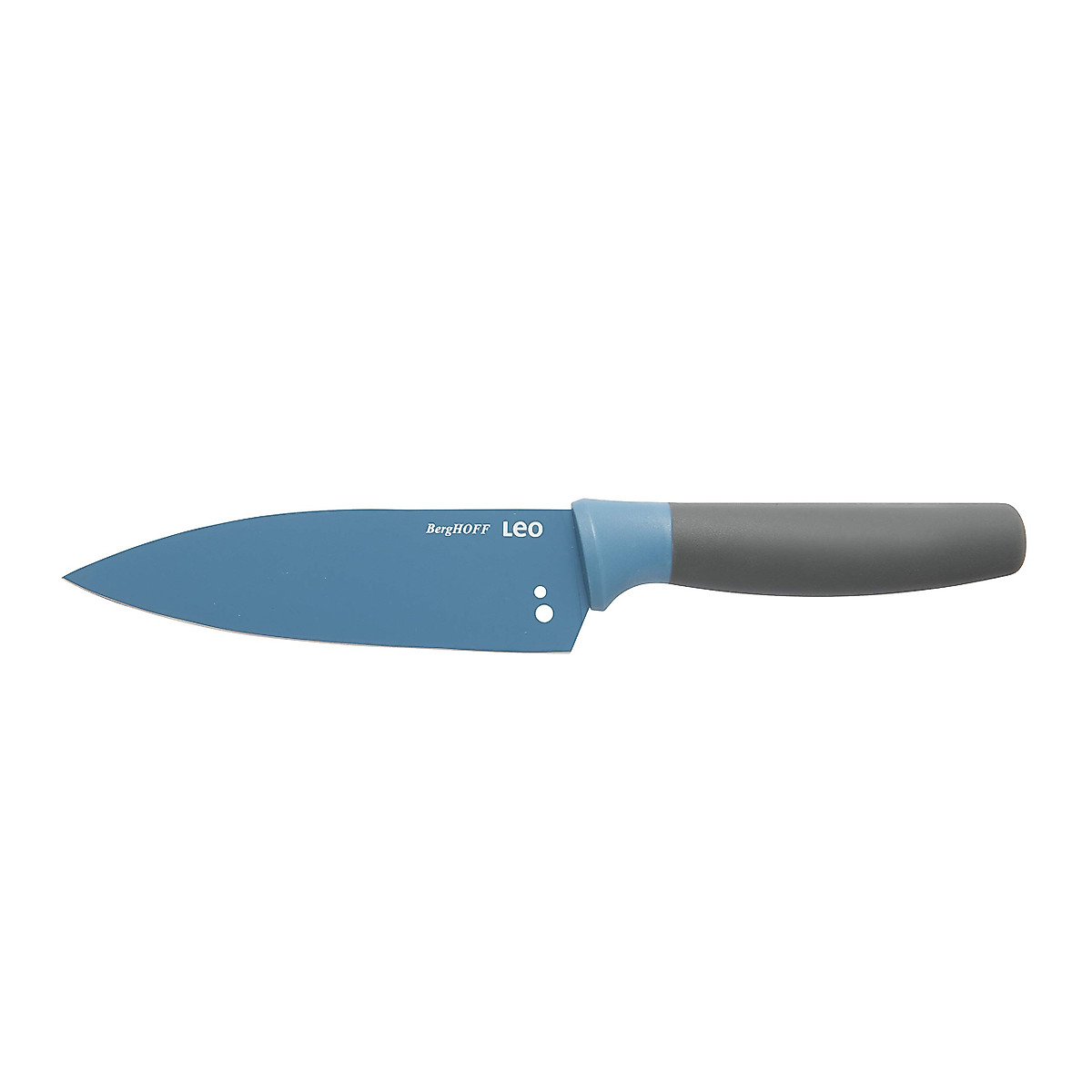 BergHOFF Leo Ceramic Coated Non-Stick Small Chefs Knife with Herb Stripper, 14cm, Stainless Steel, Blue, 6 x 26.5 x 2 cm
