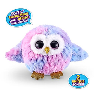 Pets Alive Chirpy Birds (OWL) by ZURU, Electronic Pet That Speaks, Giant Surprise Egg, Stickers, Comb, Fluffy Clay, Bird Animal Plush for Girls