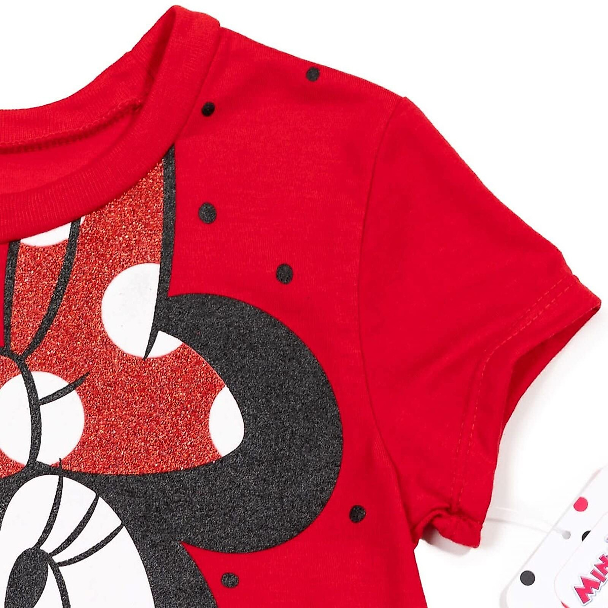Disney Minnie Mouse Valentines Day Infant Baby Girls Peplum T-Shirt and Leggings Outfit Set Red/Black 18 Months