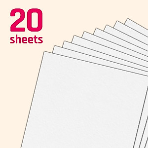 130 lb Cover (350 gsm), Extra Heavy White Cardstock - 12" x 12", 20 Sheets