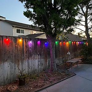 Feit Electric 24" 12pc. Light Color Changing Smart WiFi String Lights with Scheduling Features and Works with Alexa/Google Assistant, Heavy Duty and Weather Resistant - Clear Bulb - SL24-12/RGBW/AG