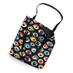 Mystic Eyes Evil Eye Spiritual Pattern Eyelid Talisman Tote Bag