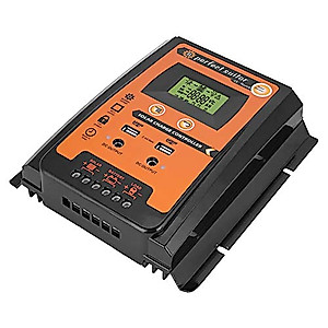 Charge Controller, Acouto 30A / 50A / 70A MPPT Charge Controller Solar Charge Regulator 12V/24V Solar Panel Charge Battery Regulator Dual USB LCD Display (50A)