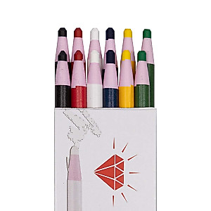 Diamond Peel-Off China Markers,Glass, Cellophane, Vinyl,Metal, Skin, Etc..Assorted - Pack of 12 (Color Mix - 2×6 Color)