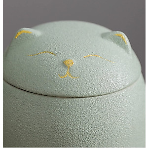 Mozacona Ceramic Jar Embossed Cat Small Candy Dish Sugar Bowl Storage Jar Canister with Seal Lid