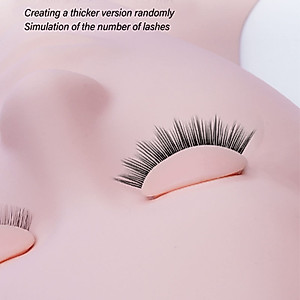 3 Pairs Replaced Eyelids Silicone Double Eyelashes Replacement Eyelids for Mannequin Head Practice Removable Eyelids with Double Layer Eyelashes Eyelash Extension Practice Eyelid (Pink)