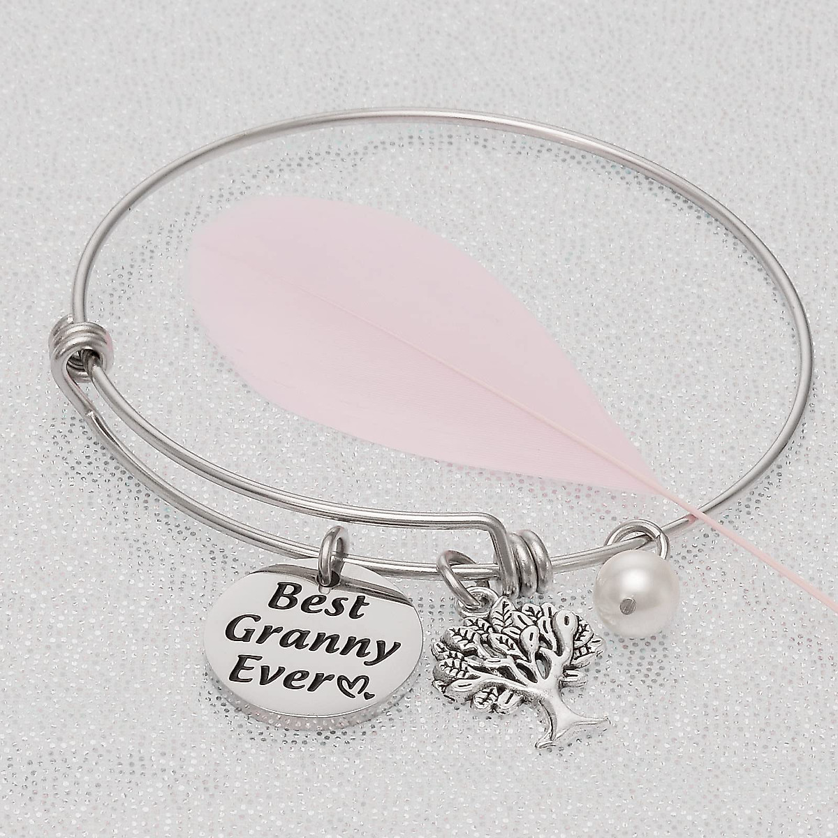Kivosliviz Granny Gifts Bracelet Gift for a Granny Best Granny ever Bangle Bracelet Granny Jewelry Worlds Best Granny Bracelet
