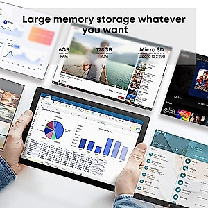 CHUWI Tablet, Hipad X Phone Call Tablet 6GB RAM 128GB Android 11.0 Unlocked Phablet, 4G LTE Wi-Fi T618 Octa Core Dual Band WiFi Bluetooth 5.0, IPS 2K screenwith 10.1 inch Tablet with Keyboard