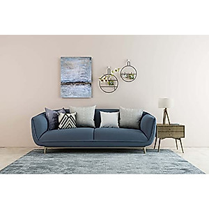 SYGALLERIER Large Abstract Canvas Wall Art with Gold Foil - Modern Coastal Oil Paintings - Contemporary Beach Pictures for Living Room Bedroom Bathroom Decor