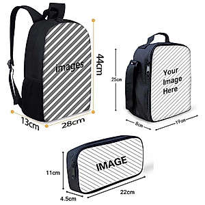 Buybai Boys Girls Backpack Set with Lunch Bag + Pencil Bags Holder for Elementary Kids School Bag Children Teens Bookbag Watercolor Horse Printed Schoolbag 3 in 1