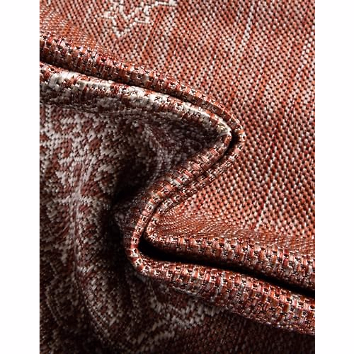 Unique Loom Outdoor Traditional Collection Area Rug - Antique (7' 10" x 10' Rectangle Rust Red/Ivory)