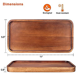 Small Wooden Platter Best Charcuterie Board Acacia Wood Serving Trays Cheese Boards Cake Appetizer Plates Kitchen Charcuterie Platters for Food Dish Rectangular Dessert Snack Decorative Tray