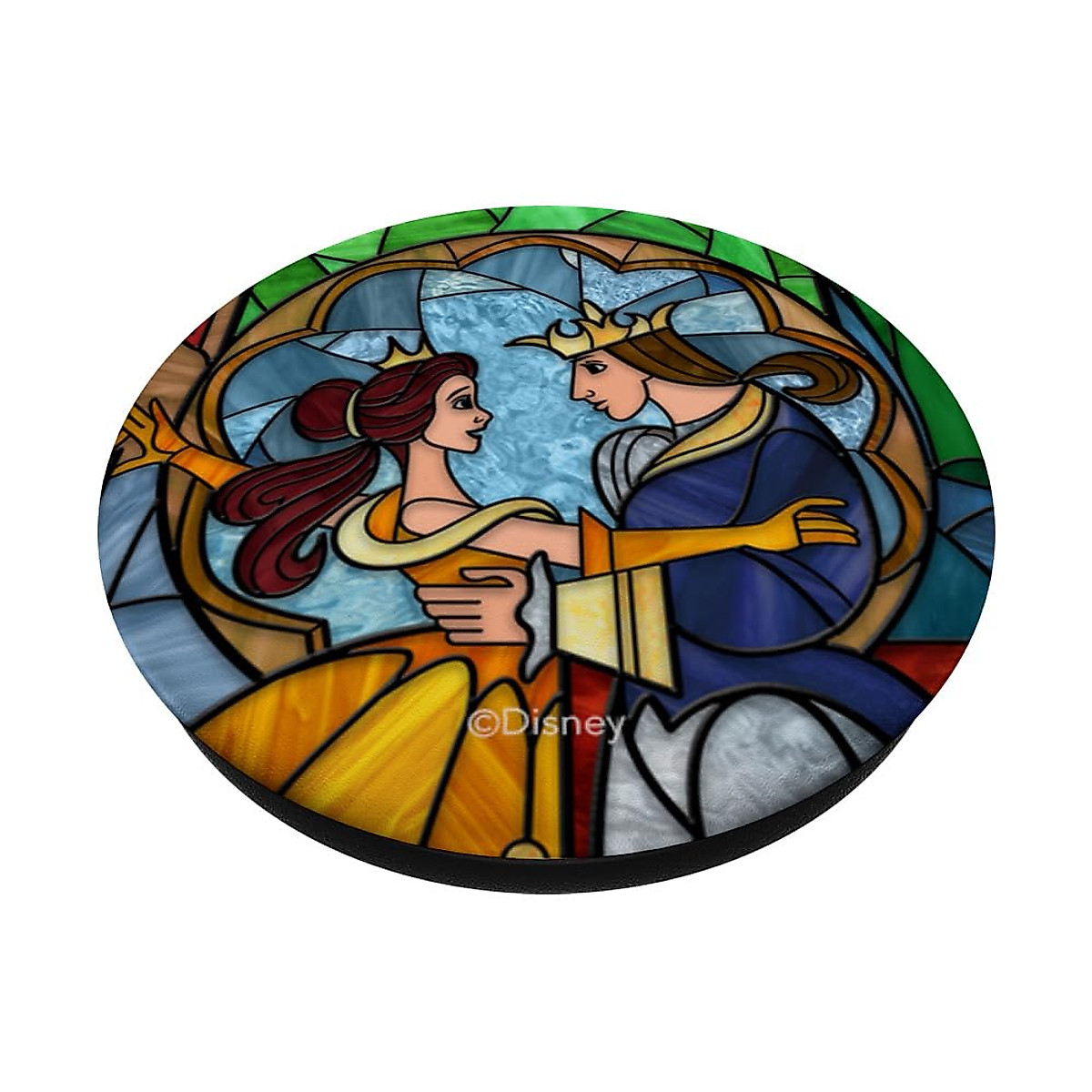 Disney Beauty and the Beast Belle and Prince Stained Glass PopSockets Adhesive PopGrip