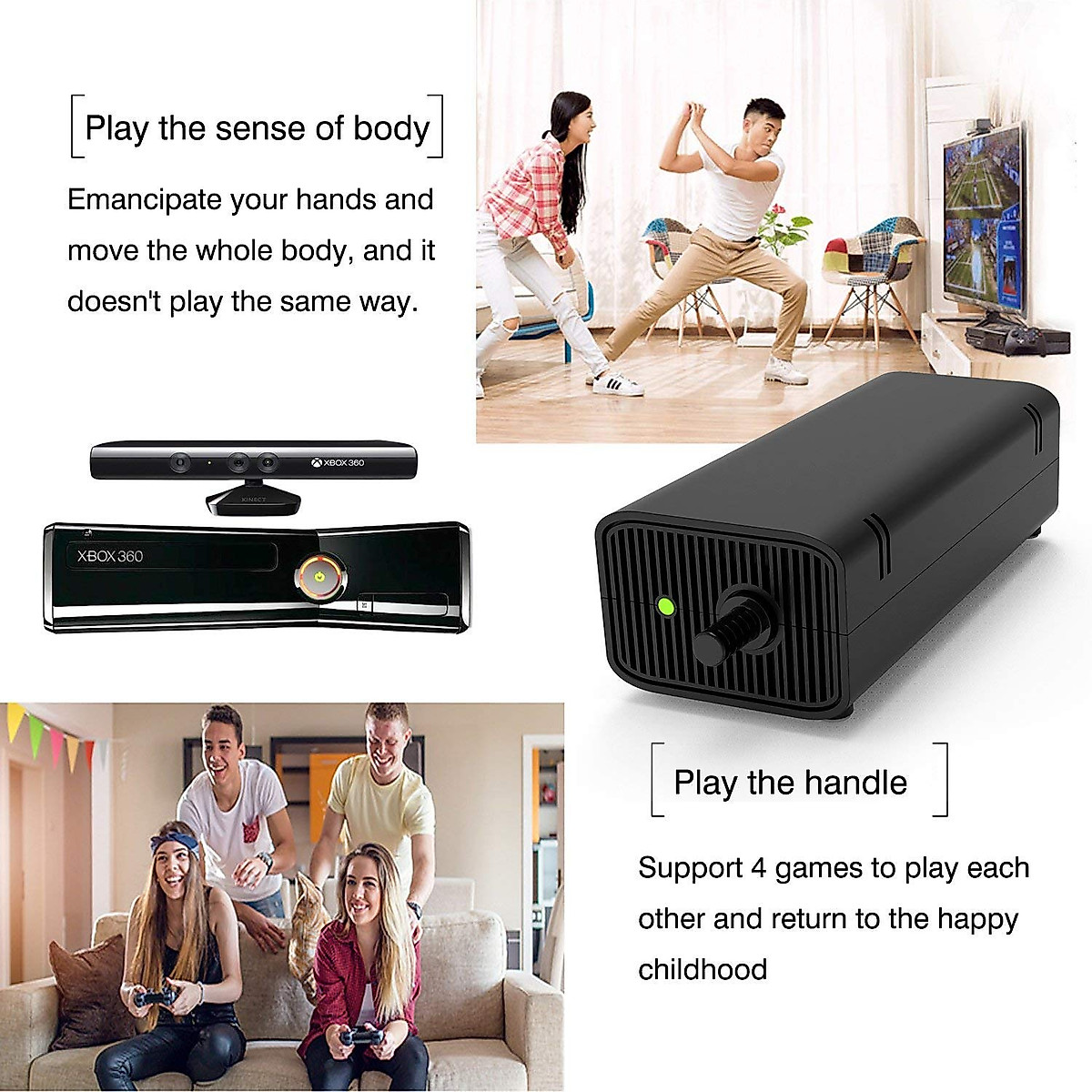 YCCSKY Power Supply for Xbox 360 Slim AC Adapter, Non-OEM Replacement, Global Voltage, LED Indicator, 135W, 12V-10.83A