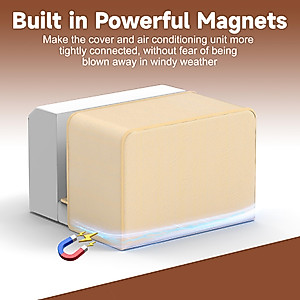 BJADE'S Window AC Cover Compatible with Midea U-Shaped Window Air Conditioner Unit,Heavy-Duty,Waterproof 600D Polyester Outdoor AC Covers,Dustproof & Windproof Outside Window AC Protection Cover