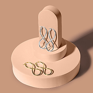 Pori Jewelers Sterling Silver Infinity Hoop Earrings (Silver)