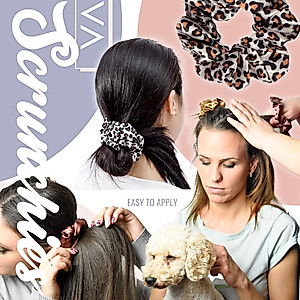 VAGA Cute Scrunchies For Hair 6 Colors Set, Our Hair Scrunchies Hair Elastics Ponytail Holder Pack of scrubchies are Softer Then Hair Ties, A Satin Scrunchie sruchies, Do not Pull Or Snag Thick Hair