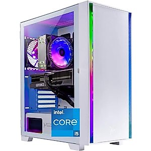 Skytech Gaming Shiva Gaming PC Desktop – Intel Core i5 12400F 2.5 GHz, NVIDIA RTX 4060, 1TB NVME SSD, 16GB DDR4 RAM 3200, 650W Gold PSU, 11AC Wi-Fi, Windows 11 Home 64-bit,White