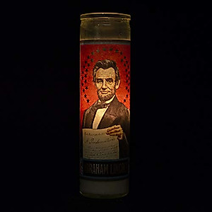 Abraham Lincoln Secular Saint Candle - 8.5 Inch Tall Glass Prayer Votive - Made in The USA