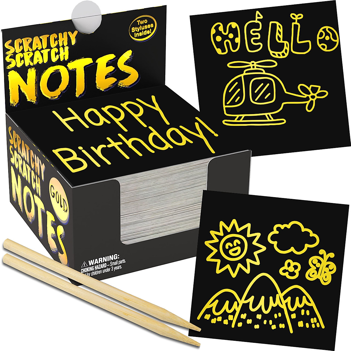 PURPLE LADYBUG Rainbow Scratch Art for Kids Mini Notes - Great Easter Crafts for Kids & Tweens, Easter Basket Stuffers for Teens, Small Gifts for Kids - Fun Arts and Crafts with 150 Scratch Papers