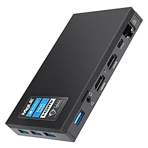 MeLE Fanless Mini PC Quieter3Q 11th Gen N5105 8GB 256GB Windows 11 Pro Micro Computer WiFi 6 Small Desktop Service with USB-C PD, Gigabit Ethernet, Dual HDMI 4K, Auto Power on, PXE Support M.2 SSD