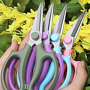 Garden Pruning Shears Scissors,Professional Floral Shears,Colorful Flower Scissors with Comfortable Grip Handles,Premium Floral Scissors with Protective Case for Flower Arrangement,Gardening-Purple