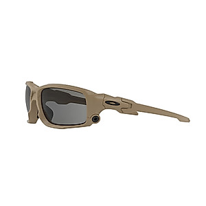 Oakley Men's OO9329 Ballistic Shocktube Rectangular Sunglasses, Terrain Tan/Grey, 61 mm