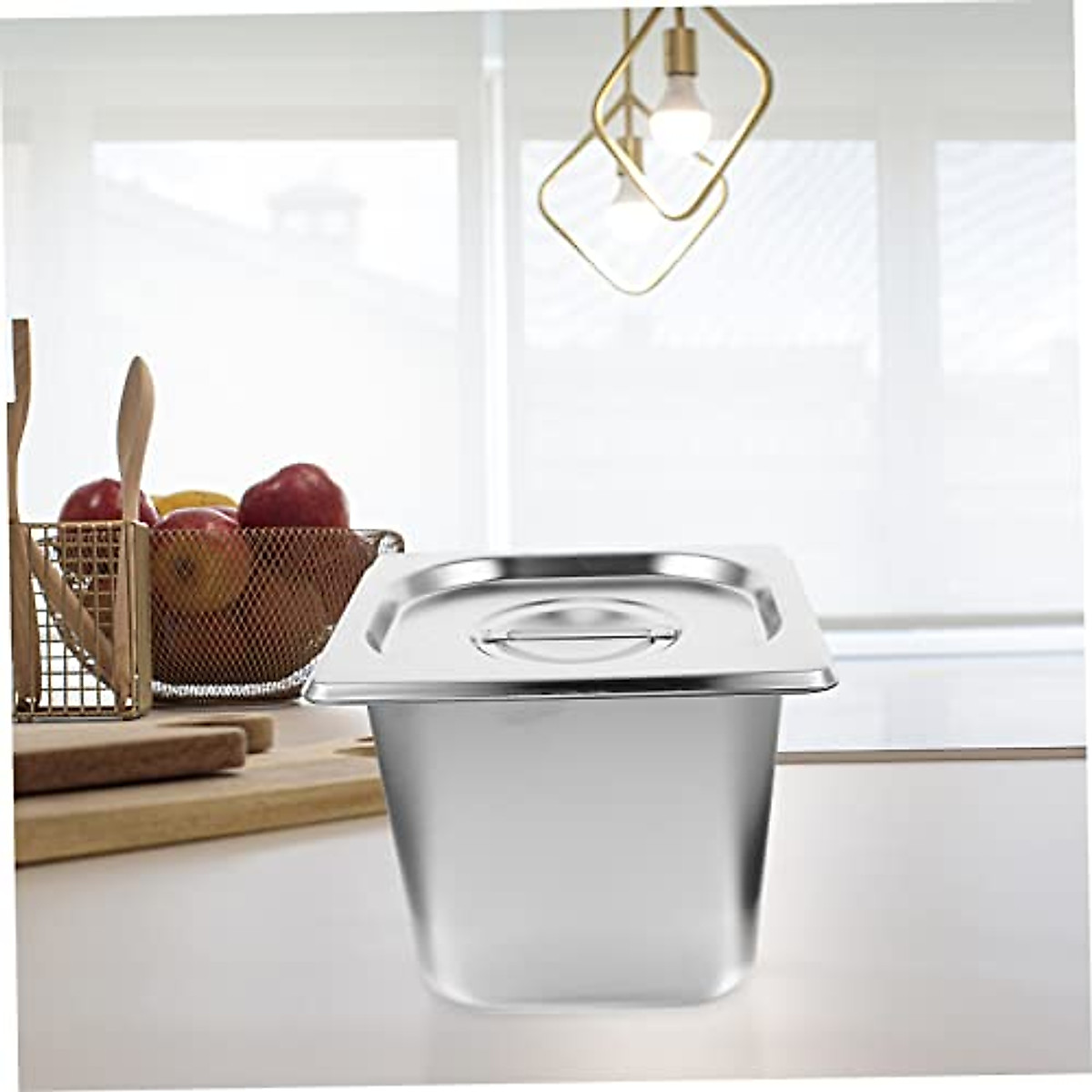 ULTECHNOVO 2pcs Hotel Pan Table Tray Deep Steam Pan Stainless Steel Chafers Stainless Steel Saucepan Table Trays for Eating Food Heater Buffet Dishes Container Buffet Simple Tray Canteen Tray