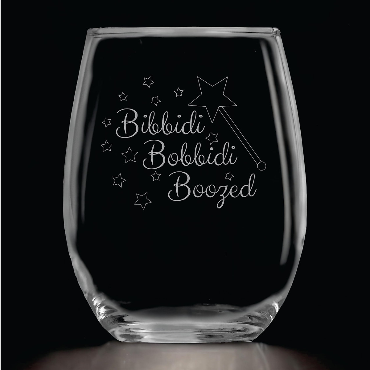 Bibbidi Bobbidi Boozed - 15 oz Stemless Wine Glass - Movie Gifts - Funny Birthday Present - Fairy Godmother - Cinderella Princess Theme
