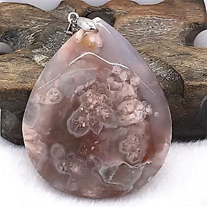 DUOVEKT Natural Cherry Agate Pendant Jewelry For Women Men 53x44x12mm Beads Lucky Crystal Stone Sliver Gemstone AAAAA