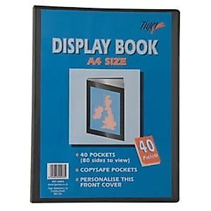 Tiger Presentation Display Book A3 10 Pockets Black Folio