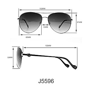 Jessica Simpson Women's J5596 Classic Metal Aviator Pilot Sunglasses with UV400 Protection - Glamorous Sunglasses for Women, 60mm