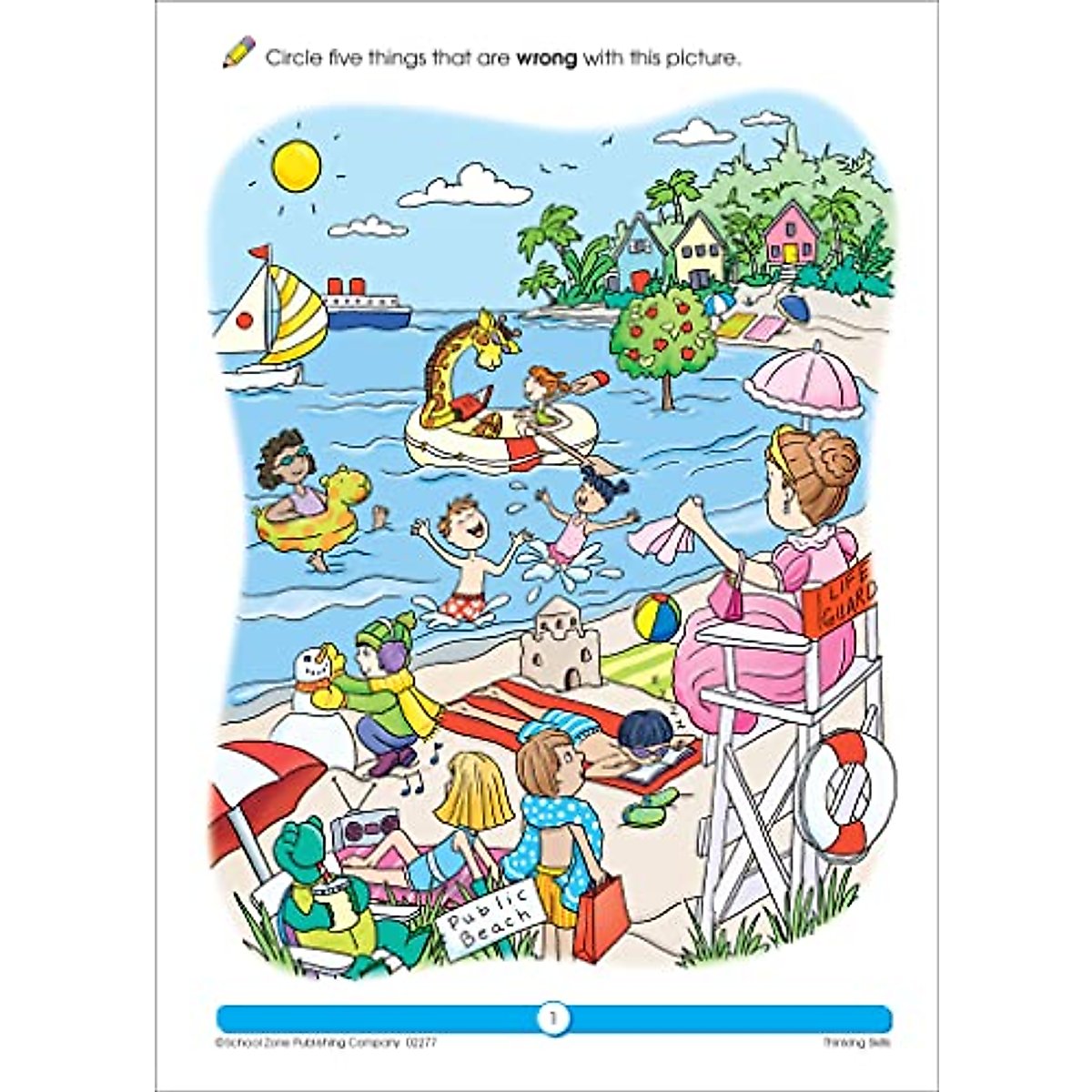 School Zone - Thinking Skills Workbook - 64 Pages, Ages 3 to 5, Preschool to Kindergarten, Problem-Solving, Logic & Reasoning Puzzles, and More (School Zone Get Ready!™ Book Series)